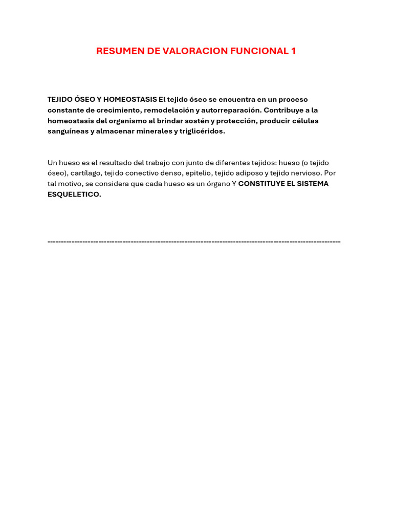 Resumen de Primer Parcial de Valoracion 1 | PDF | Articulación | Vértebra