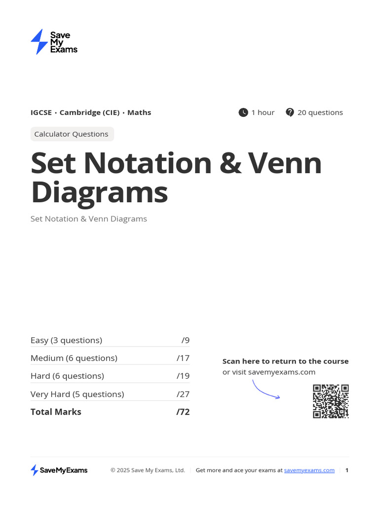 Set Notation and Venn Diagrams nHBJp958fTrs4FkP | PDF | Mathematics