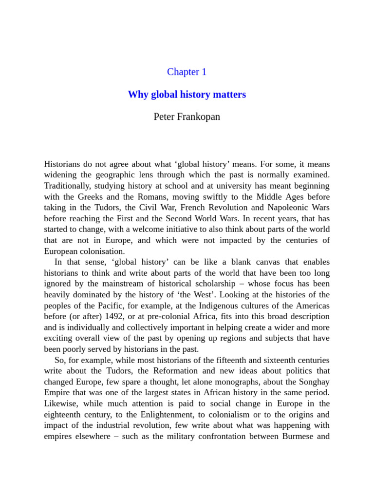 Why Global History Matter | PDF | Historian | Europe