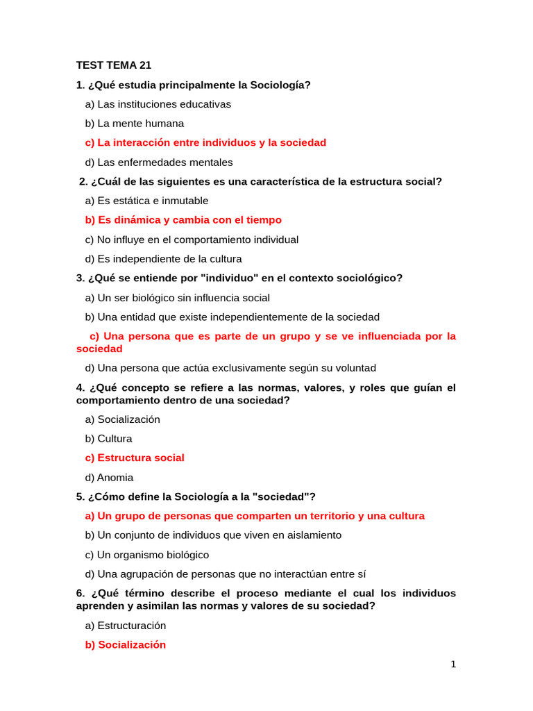 Test Tema 21 | PDF