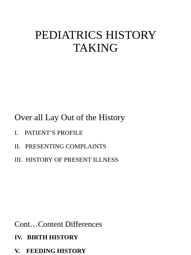 Pediatrics History Taking | PDF | Pregnancy | Childbirth