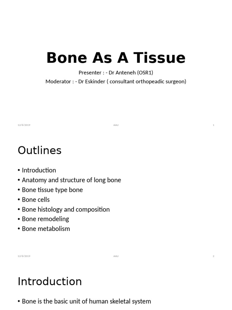 Bone As A Tissue - PPTX Ant | PDF | Bone | Osteoblast