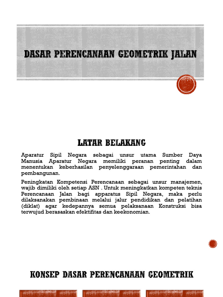 Dasar Perencanaan Geometri Jalan | PDF