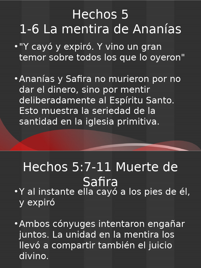 Hechos Capitulo 5 Emilio Lopez | PDF | espíritu Santo | Apóstol