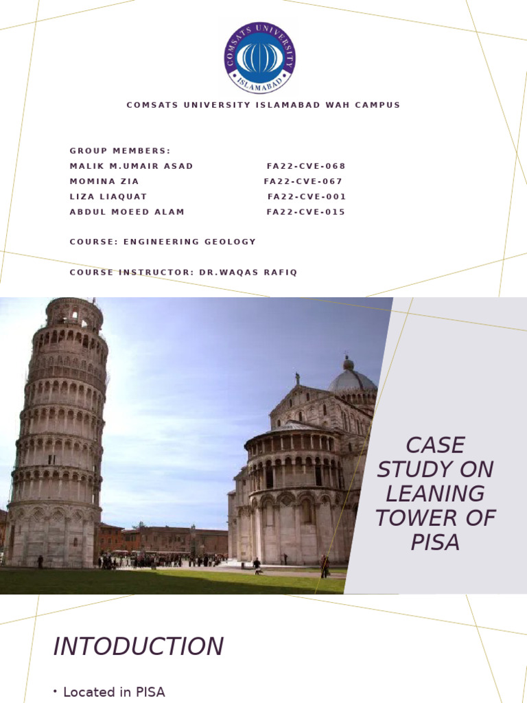 Case Study On Leaning Tower of Pisa | PDF | Soil | Earth Sciences