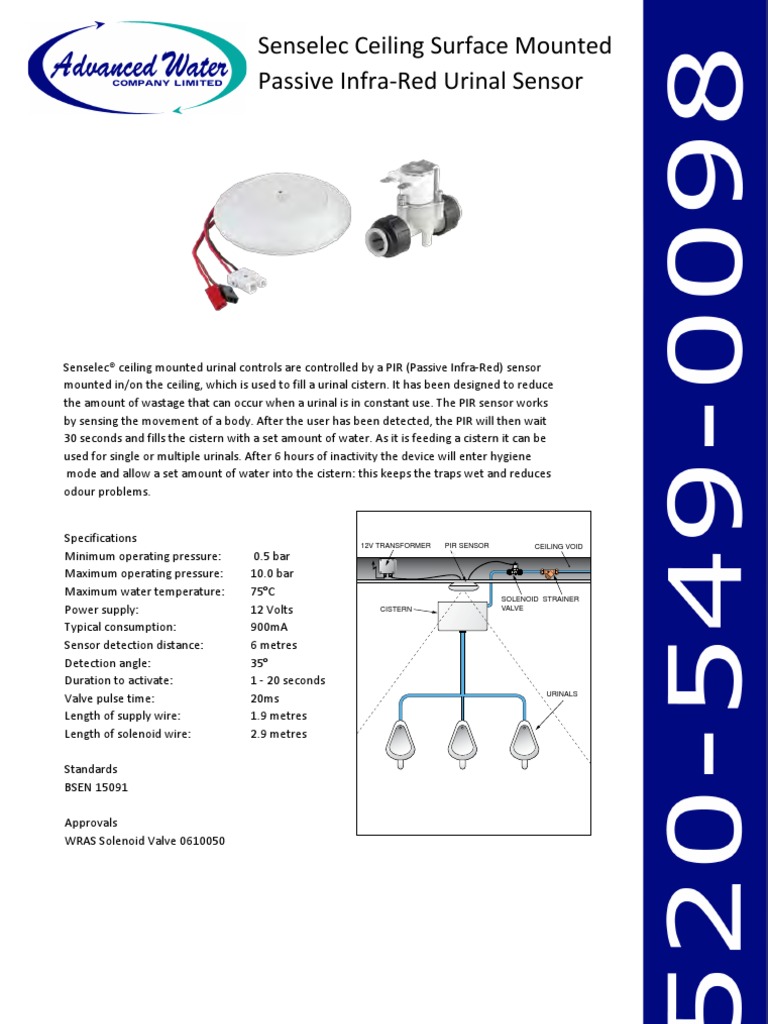 Senselec PIR Urinal Control System | PDF | Home & Garden | Science ...
