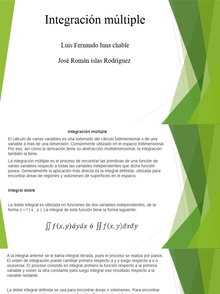 Integración Múltiple: Conceptos y Aplicaciones | PDF | Integral ...