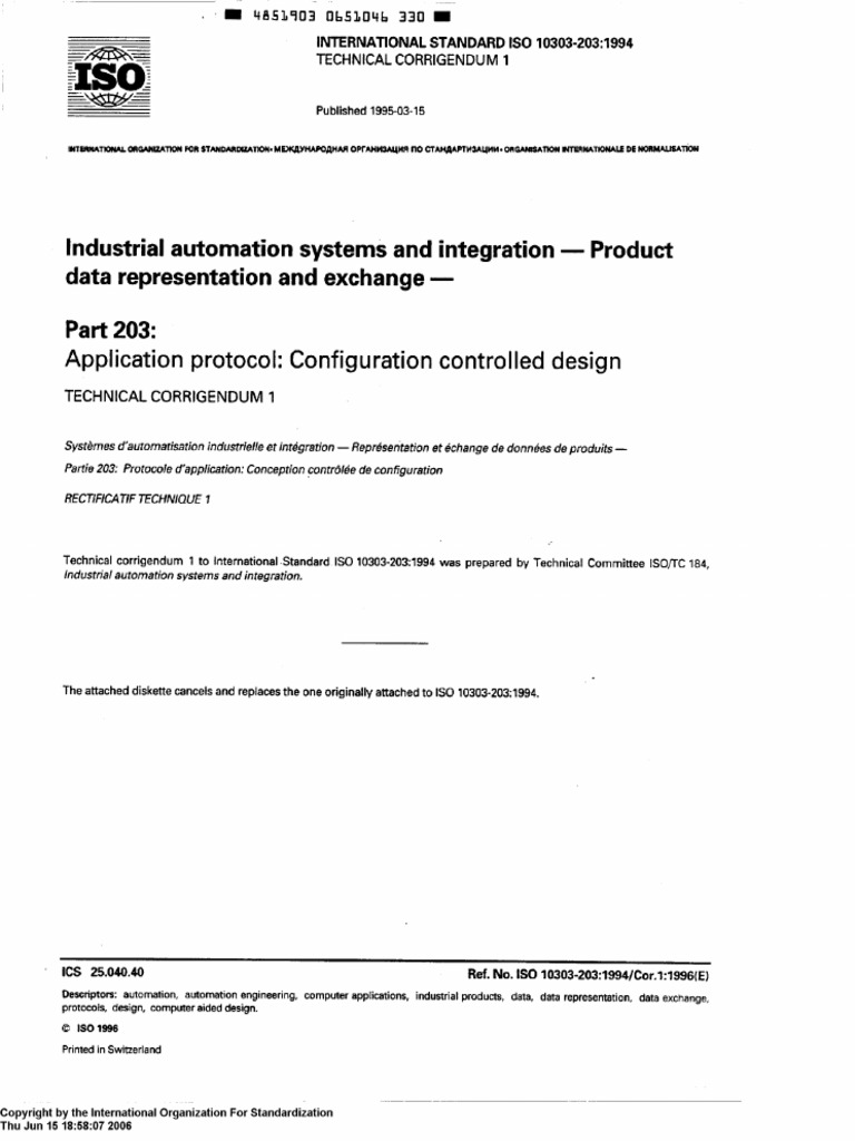 #Iso 10303-203-94 | PDF