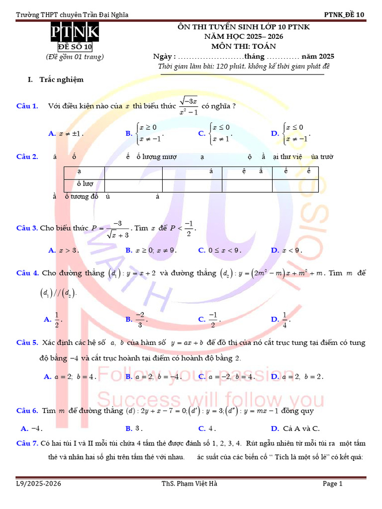PTNK-Đề 10-2025 | PDF