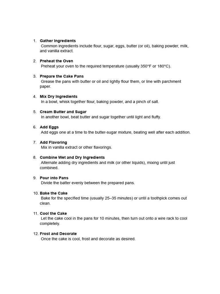How To Make A Cake | PDF