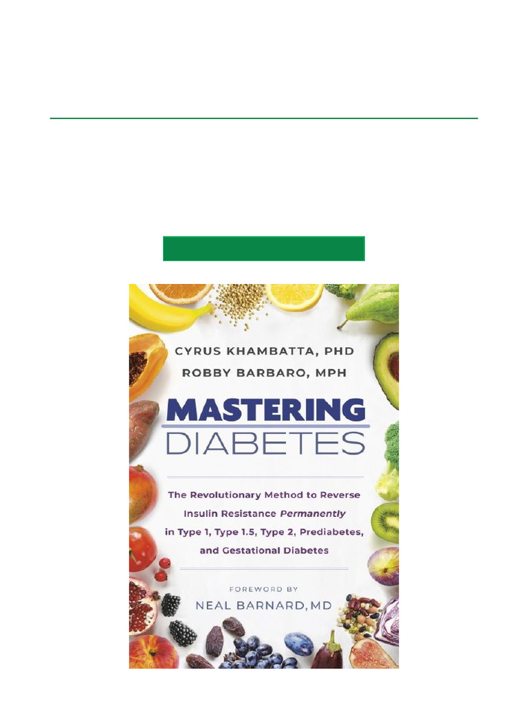 Mastering Diabetes: A Revolutionary Guide | PDF
