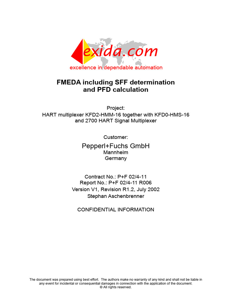 FMEDA_P&F_02-4-11_R006_V1_R1_2Summary | PDF | Systems Engineering