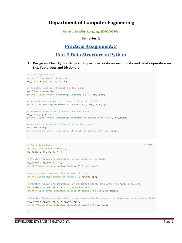 SL UNIT-3 PRACTICAL ASS-3 (1) | PDF