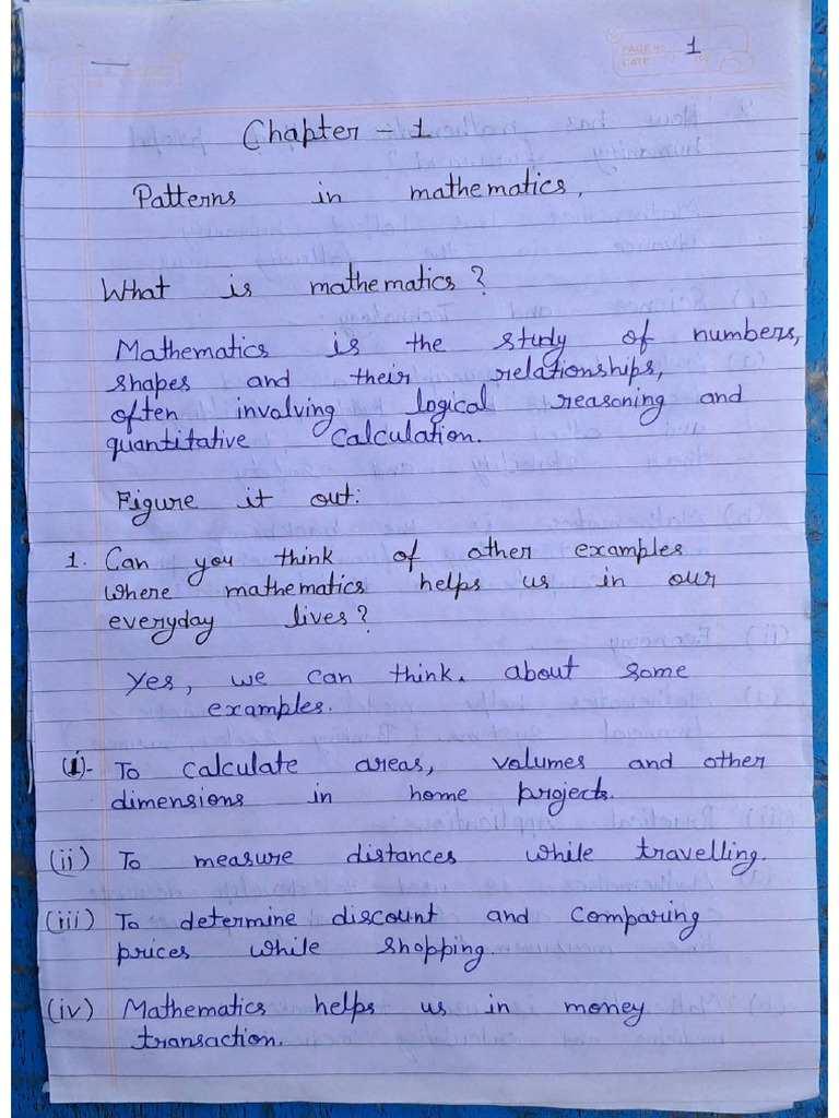 Chapter 1 Maths | PDF