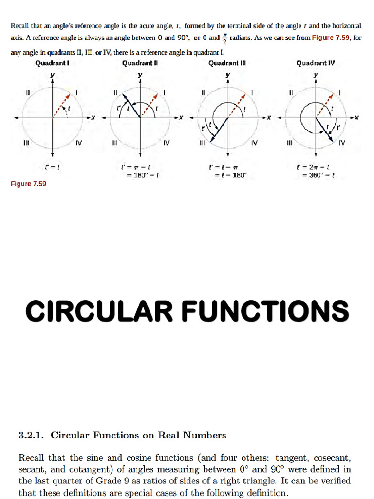Circular Functions | PDF