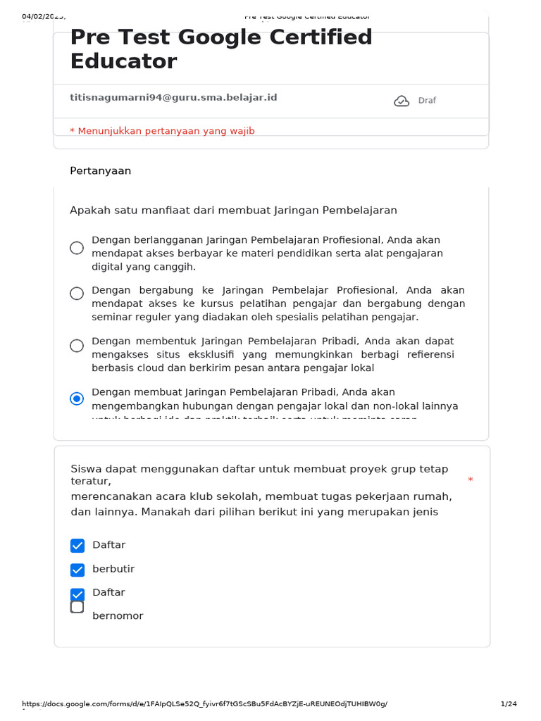 Pre Test Google Certified Educator 1 | PDF