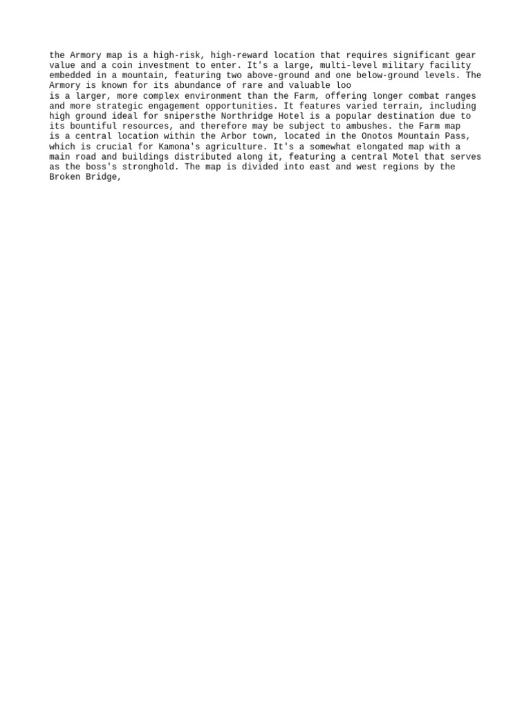 Description of Some Arena Breakout Maps_250512_180359 | PDF