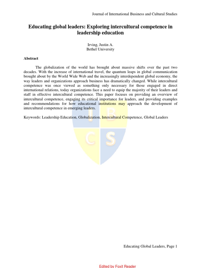 Intercultural Comp For Leaders | PDF | Cross Cultural Communication ...