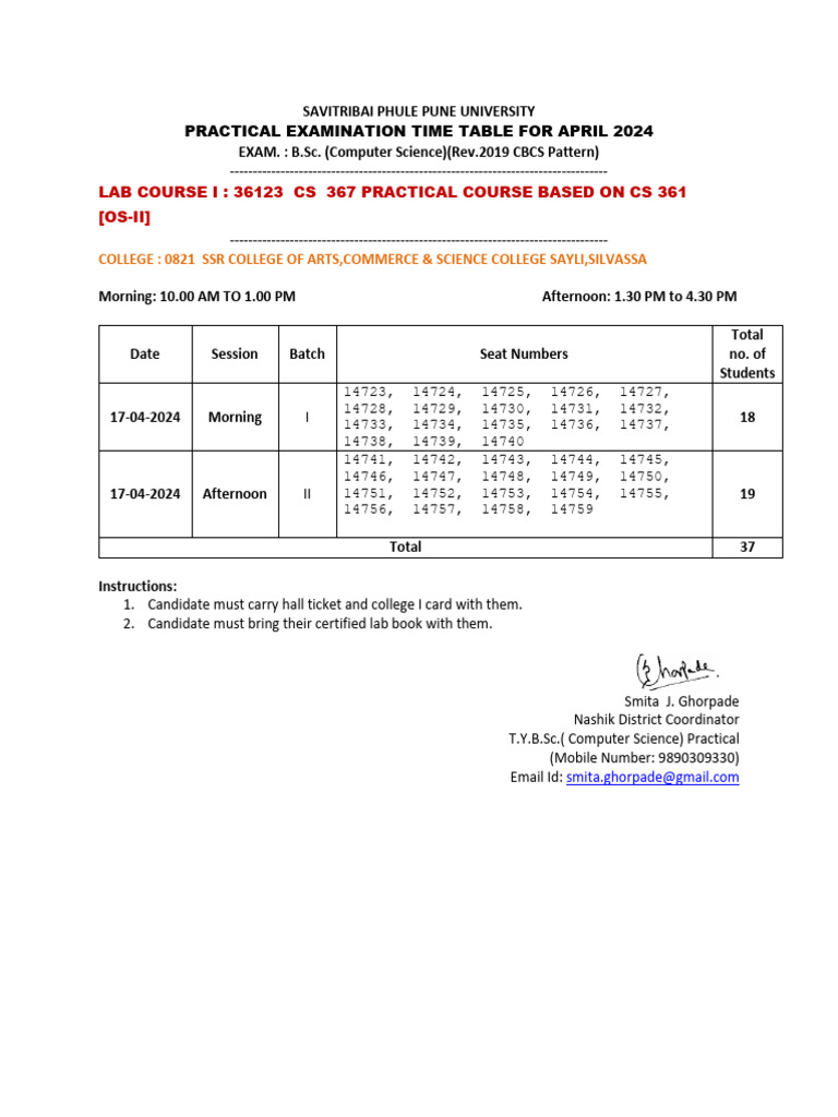 Tybsc Cs Practical Exam Silvasa College Nashik Apr 2024 | PDF ...