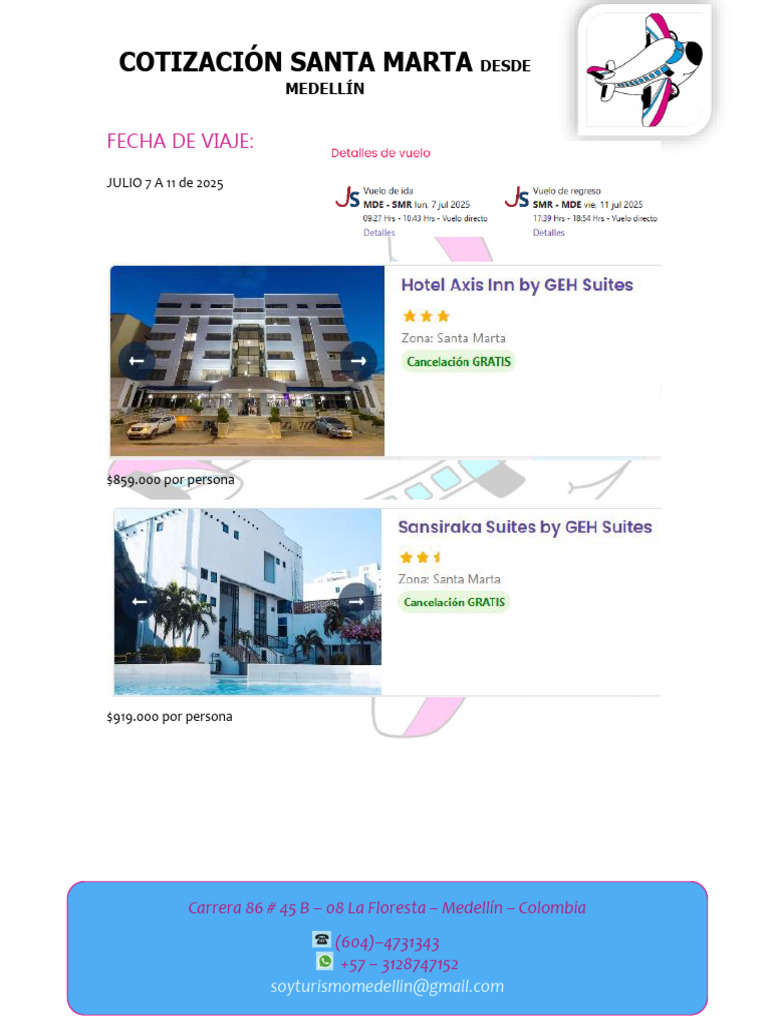 Ejemplo Cotizacion Agencia de Viajes | PDF