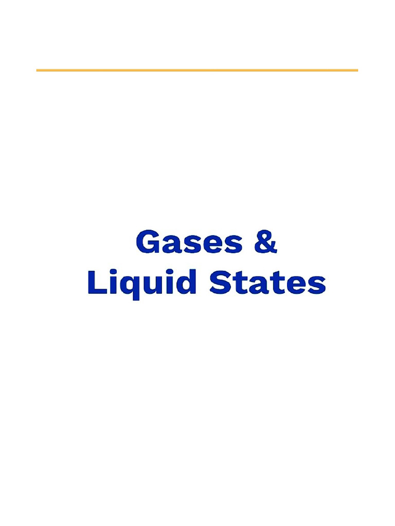 Gases & Liquid States | PDF