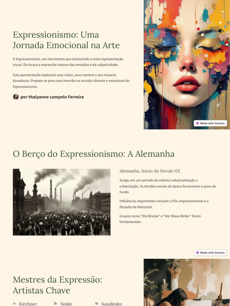 Expressionismo Uma Jornada Emocional Na Arte | PDF