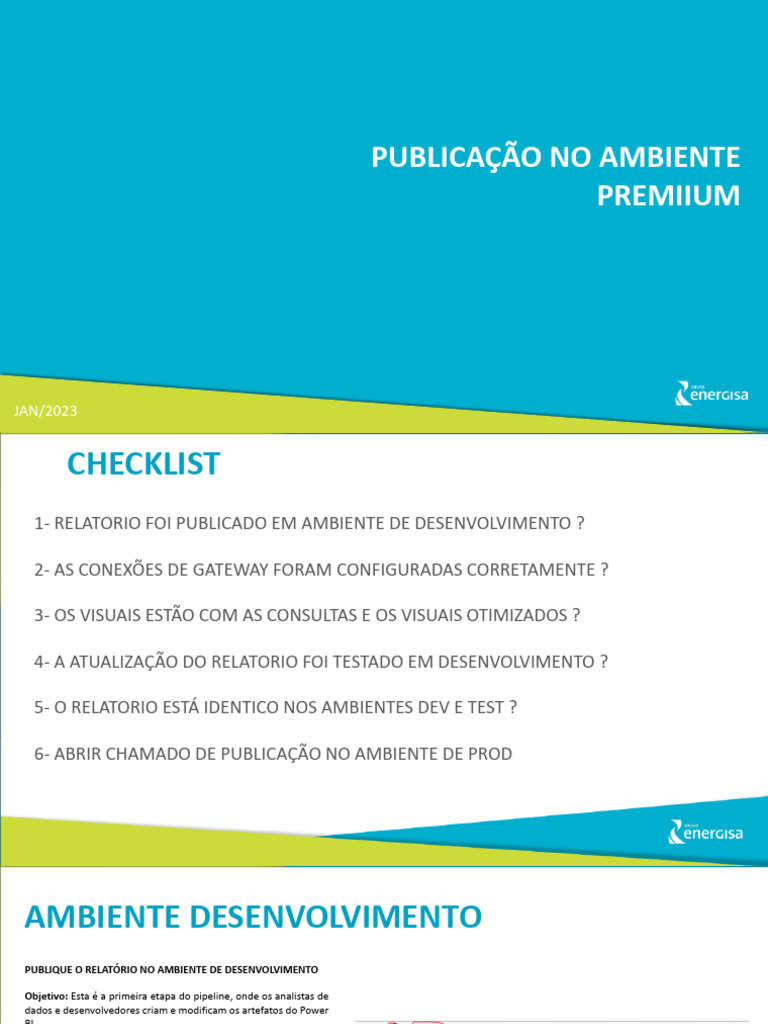 Checklist Power BI - Publicação | PDF | Governança | SharePoint