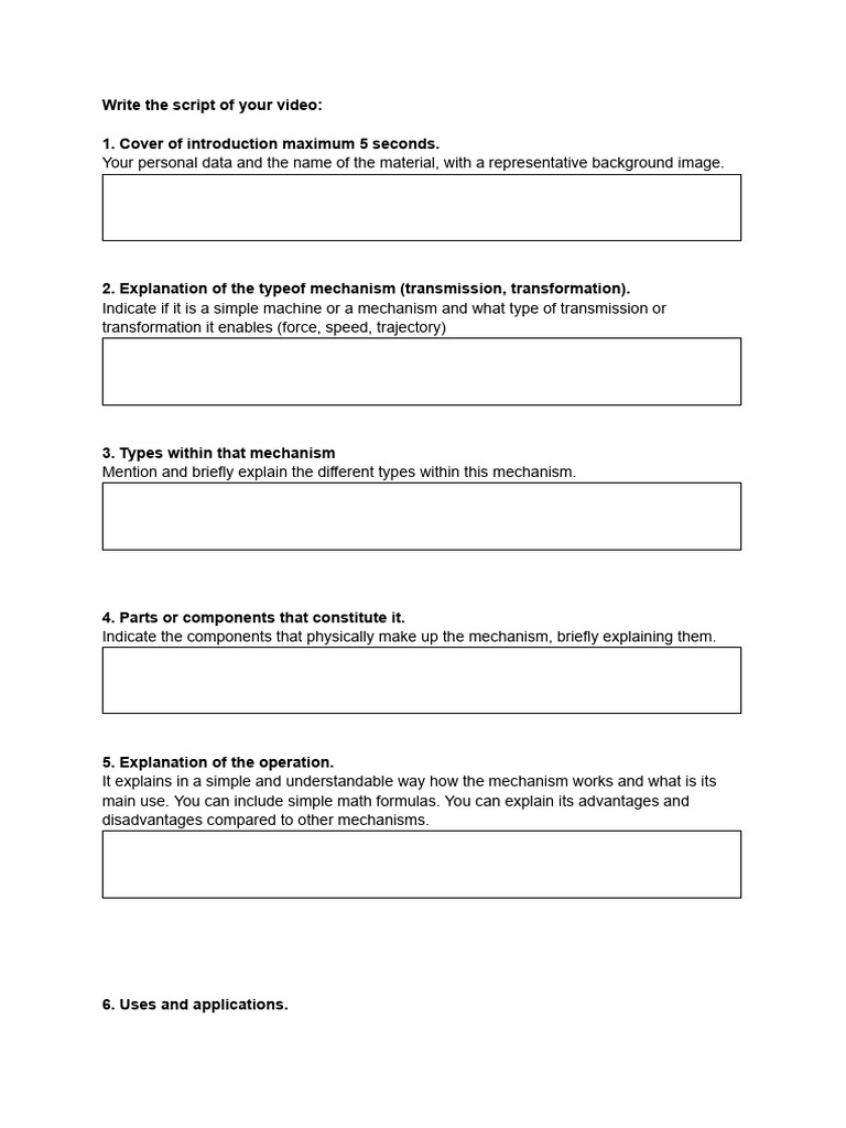 Izan Azcárate Rivera - Script. Mechanisms Video. | PDF