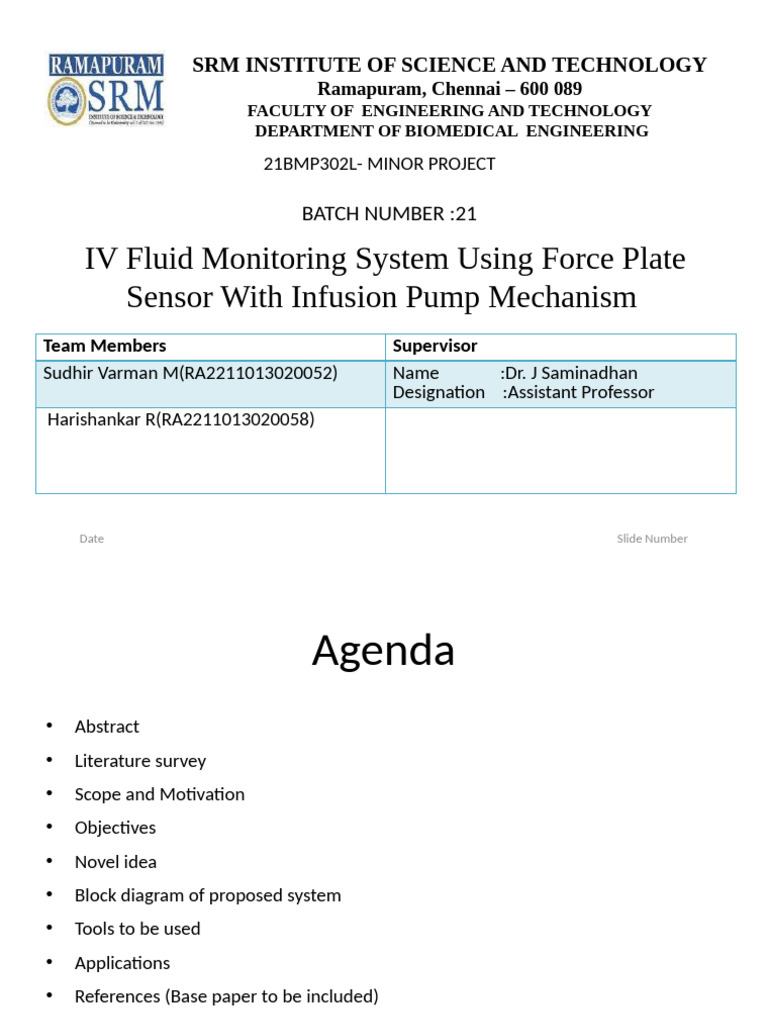 Zeroth Review PPT Template-Minor Project Format | PDF | Intravenous ...