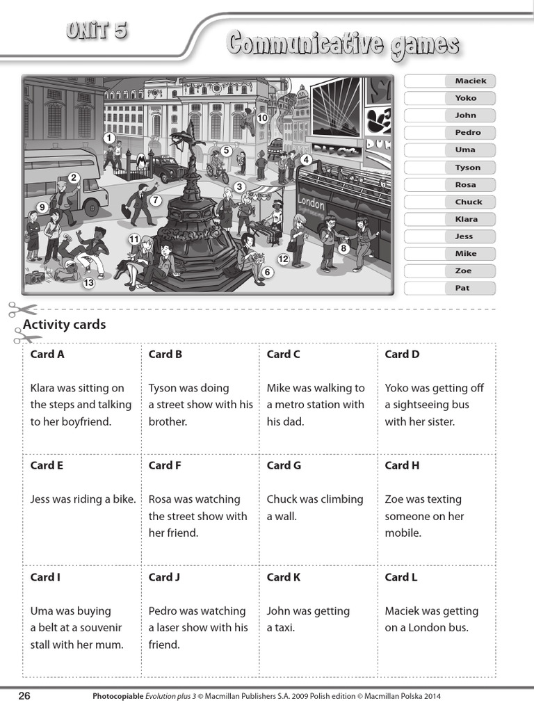 Evolution Plus 3 TRF Communicative Games Unit 5 | PDF