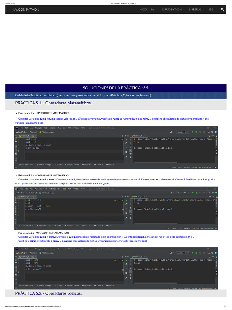I.A. Con Python - Sol - Prac - 5 | PDF | Python (lenguaje de programación) | Celsius