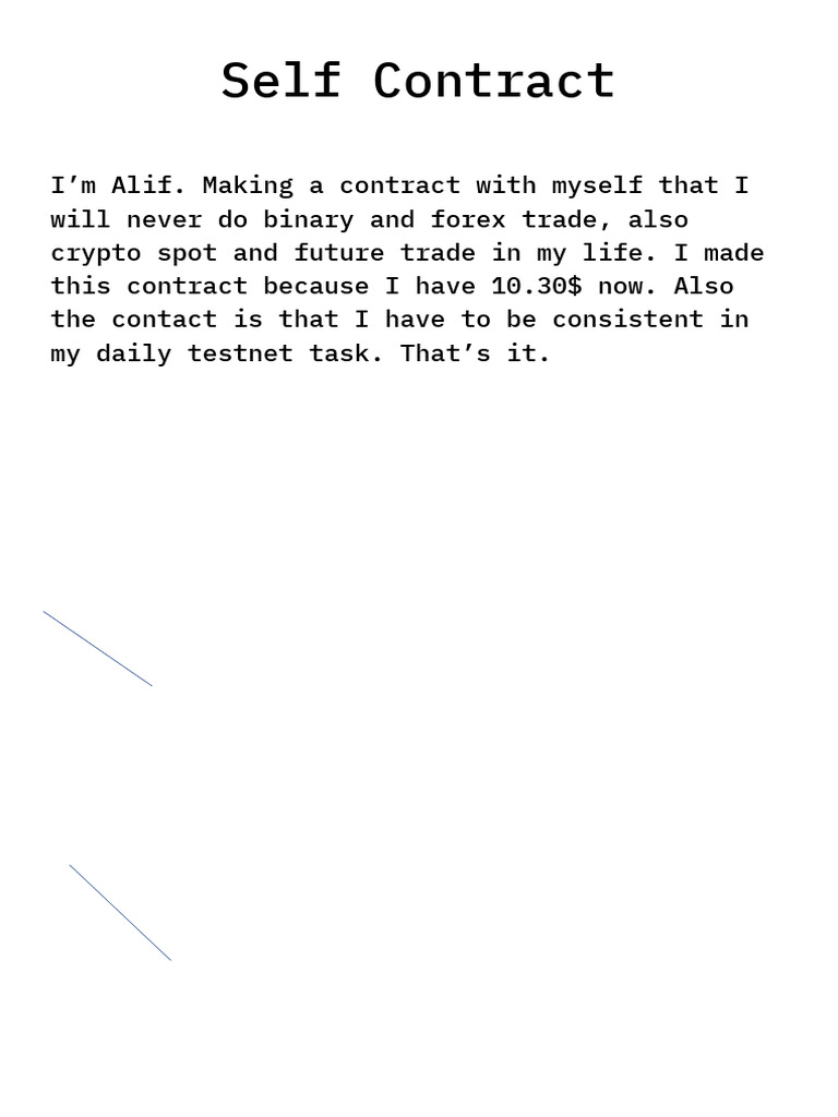 Self-Contract Against Trading Risks | PDF