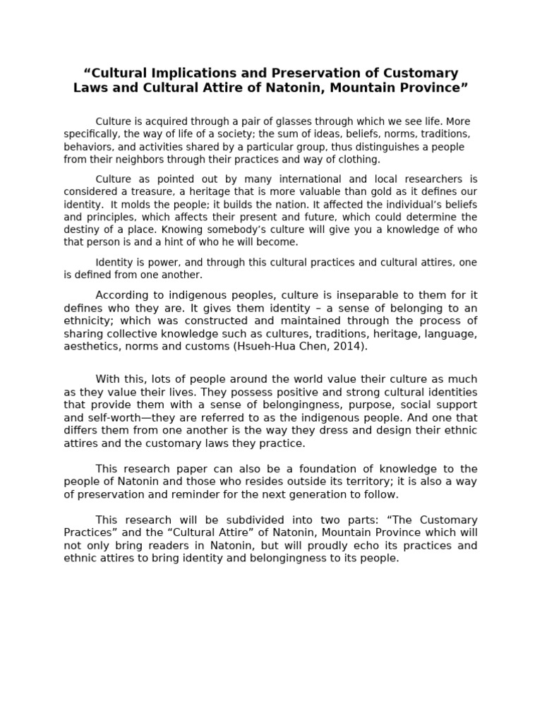 Natonin's Cultural Laws and Attire Insights | PDF | Identity (Social ...