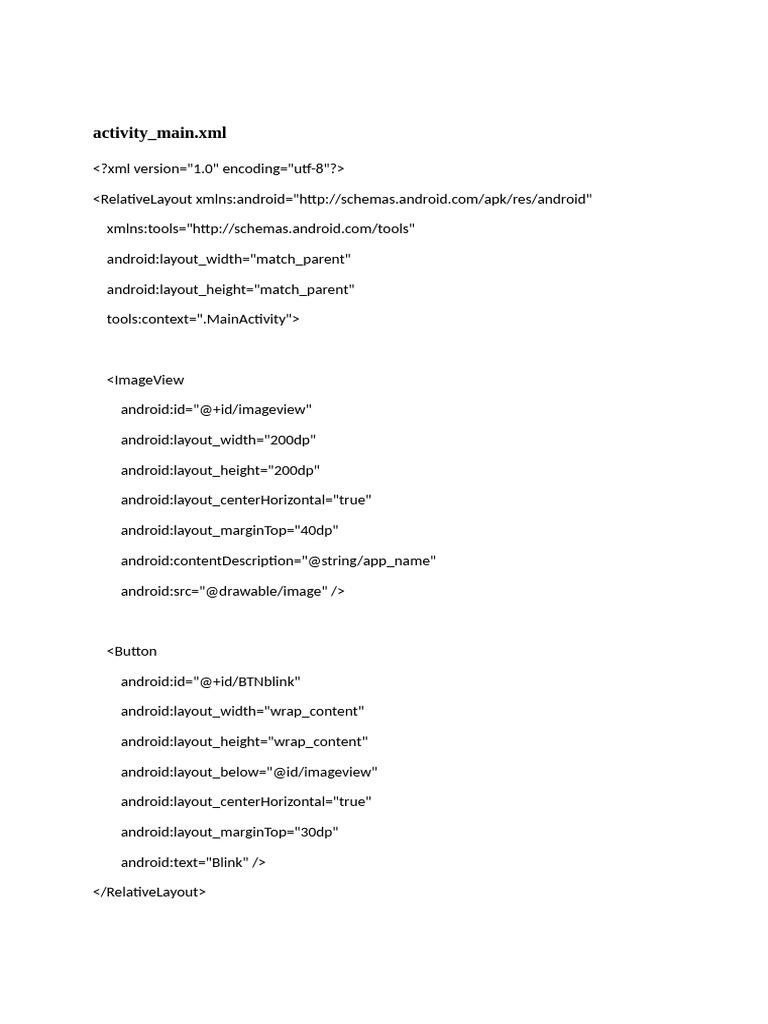 Android Blink Animation Example | PDF