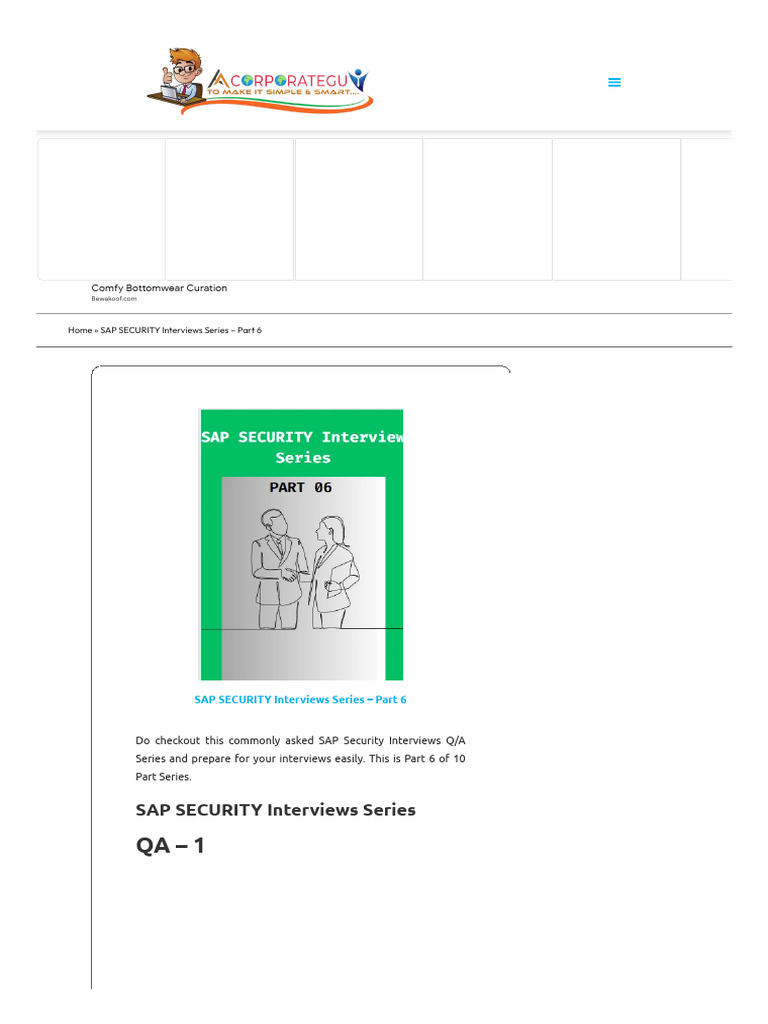 SAP SECURITY Interviews Series - Part 6 | PDF | Password | Cyberspace