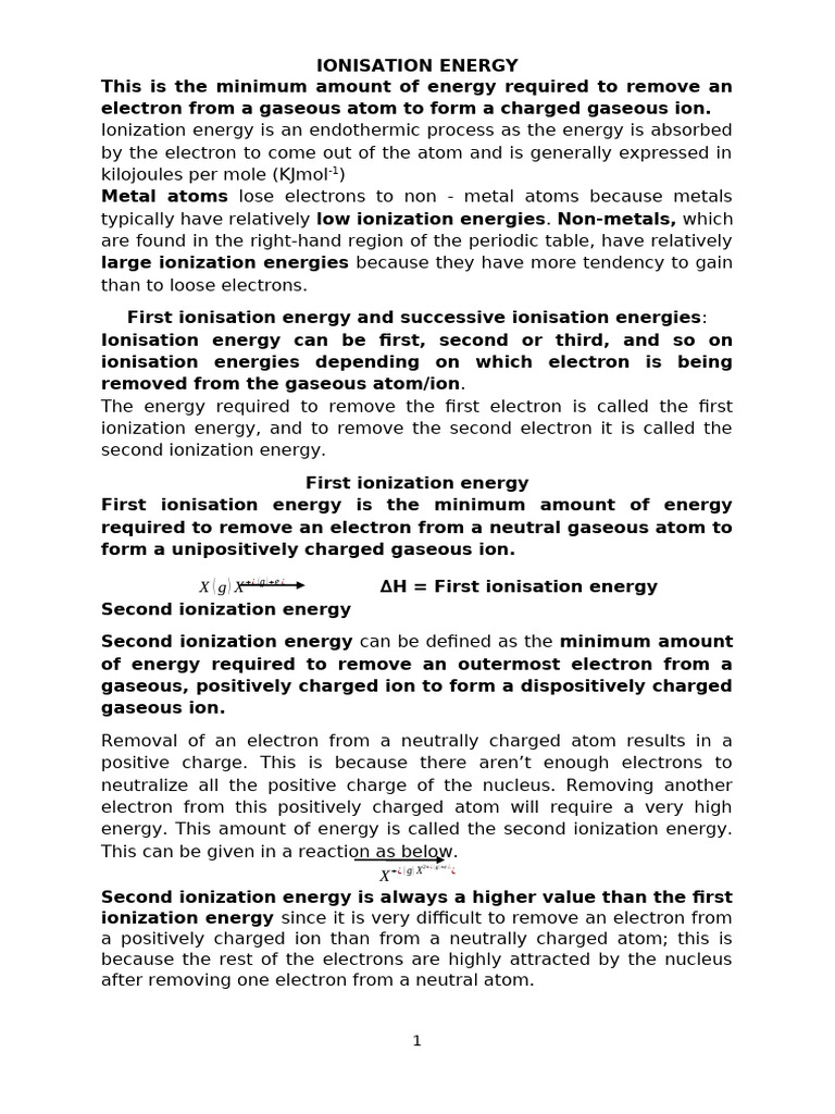 S.5 Inorganic Chemistry Lesson 3 | PDF | Ionization | Ion