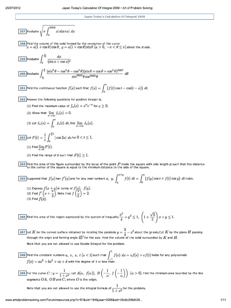 Calculation of Integral 2008 | PDF