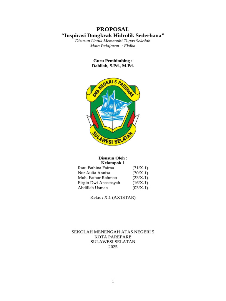 KLP 1 - Proposal Fisika | PDF