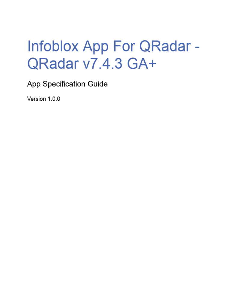 User Guide Infoblox App For QRadar v7.4.3 GA | PDF | Ip Address | Proxy Server