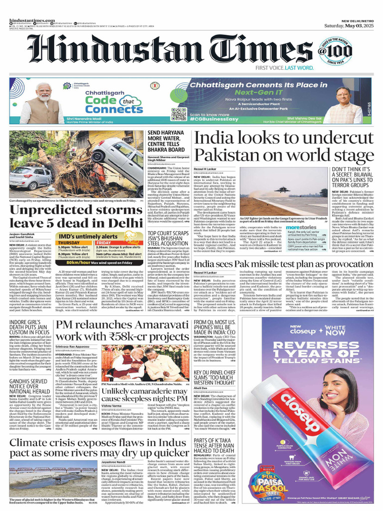HT Delhi 03-05-2025 | PDF | Newspapers