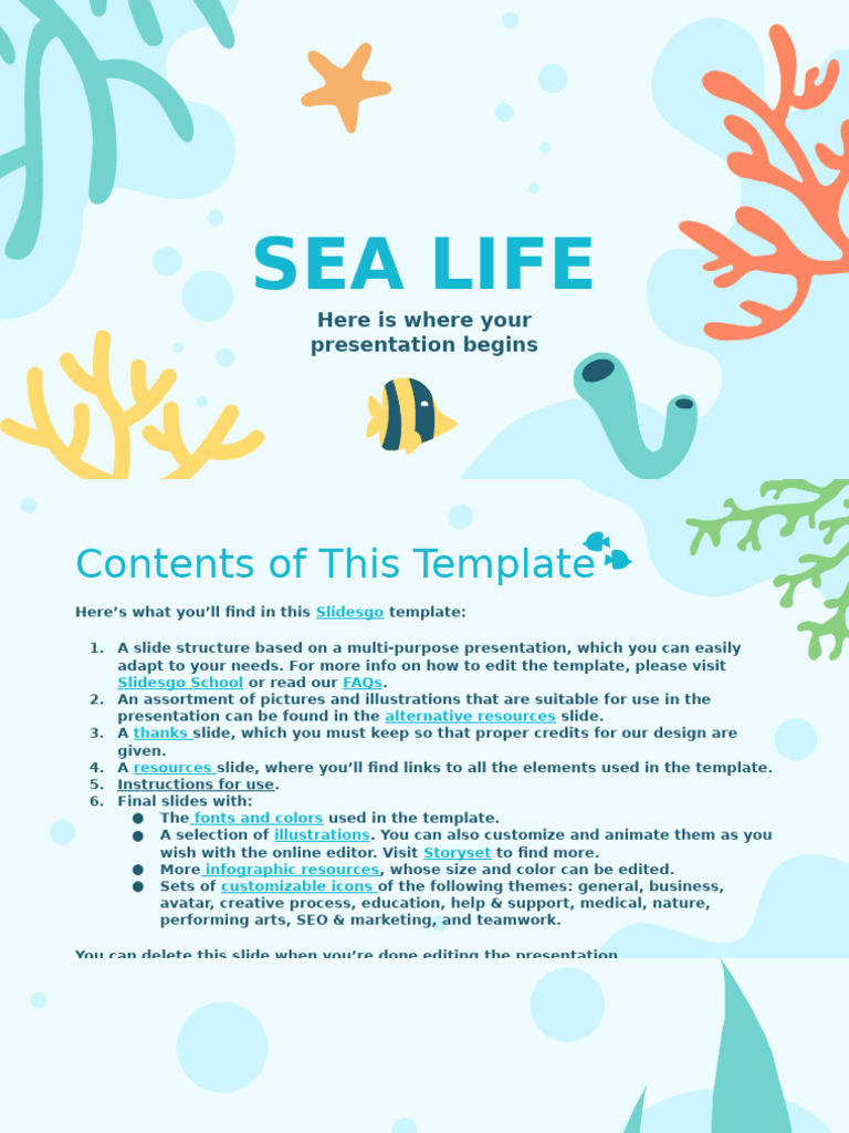 Sea Life - by Slidesgo | PDF | Planets | Planets In Astrology