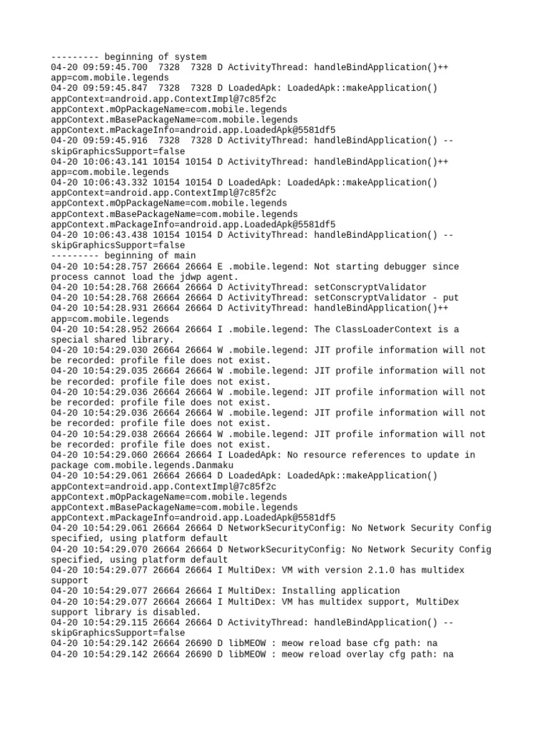ML Logcat 1745121517353 | PDF | Operating System Technology | Computer Architecture