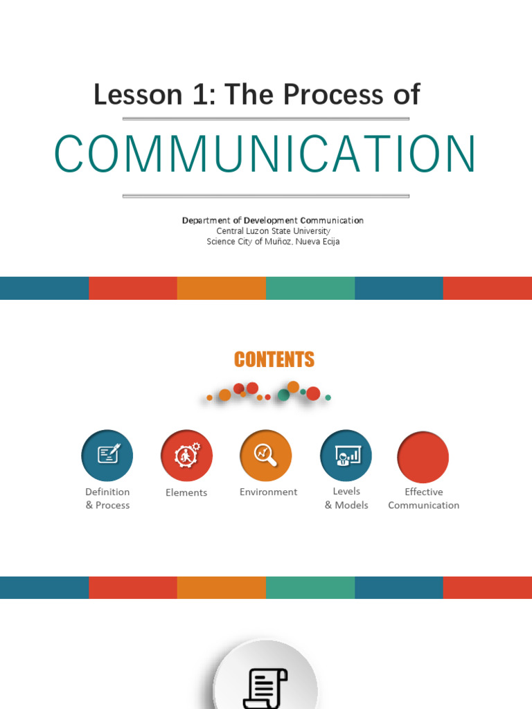 Lesson I The Communication Process | PDF | Communication | Human Communication