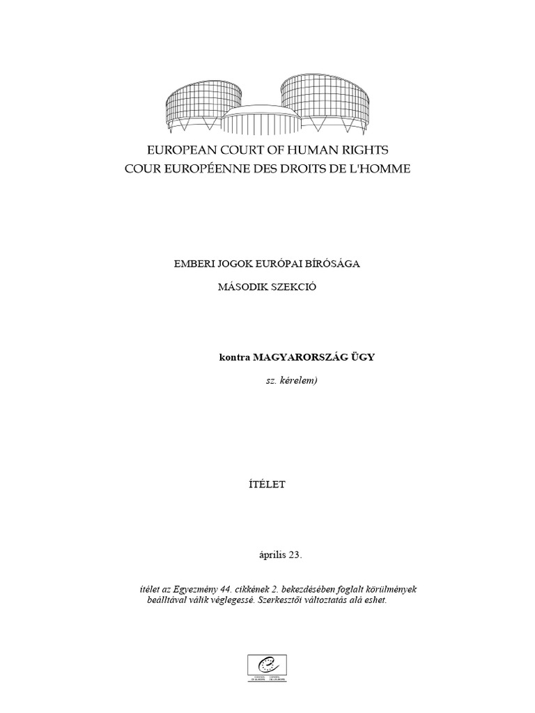 Baksza Kontra Magyarország-1 | PDF