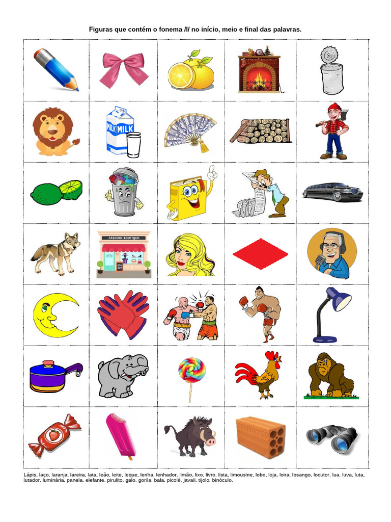 Figuras com o fonema /l/ | PDF