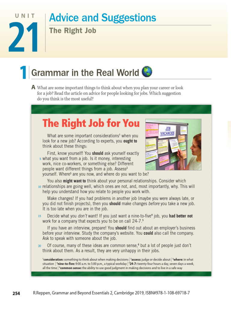 Advice & Suggestions Unit 21 - PG 254-2571 2 | PDF | Question ...