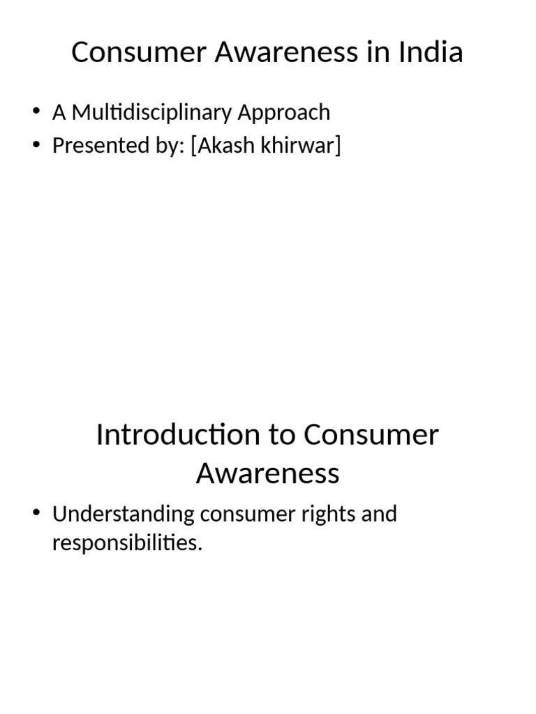 Consumer Awareness and Rights in India | PDF | Consumer Behaviour ...