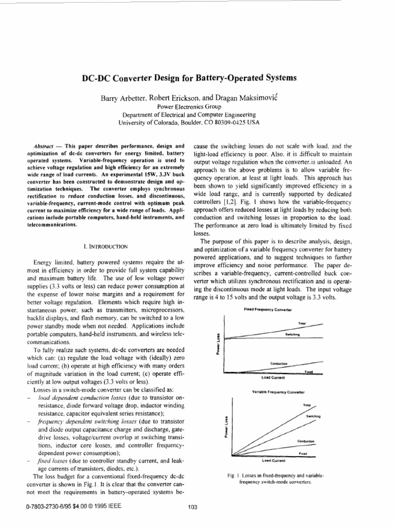 DC-DC Converter Design For Battery-Operated Systems | PDF | Electric ...