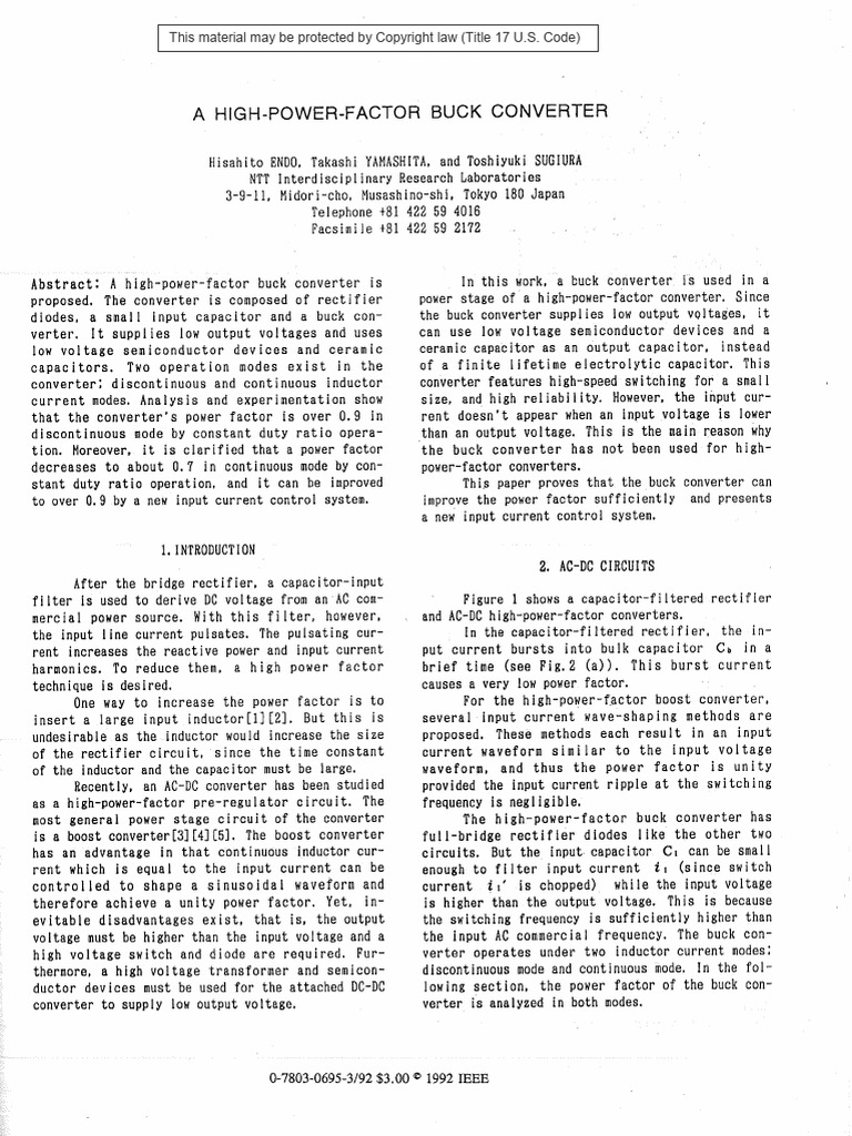 A High-Power-Factor Buck Converter | PDF