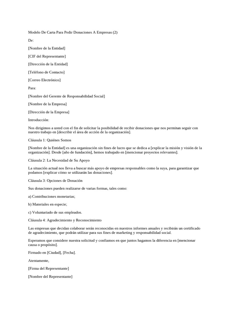 Solicitud de Donacion | PDF